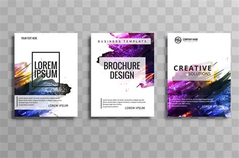 Abstract Watercolor Business Brochure Set Of Cards Vector 245772 Vector Art At Vecteezy