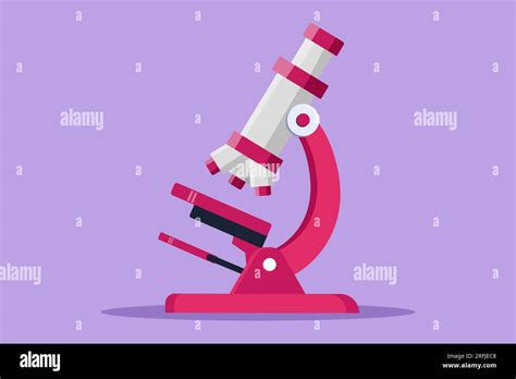 Graphic Flat Design Drawing Stylized Microscope Logo Icon Symbol Lab