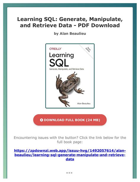 Pdf Ebook Learning Sql Generate Manipulate And Retrieve Data By Alan Beaulieu By Bergnaummdpi