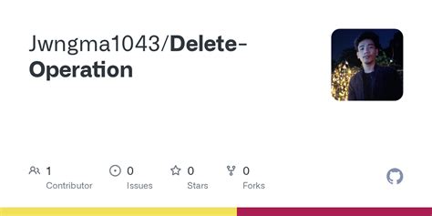 Github Jwngma1043delete Operation