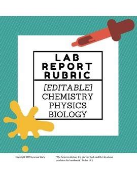 Lab Report Rubric Table Chemistry Physics Biology