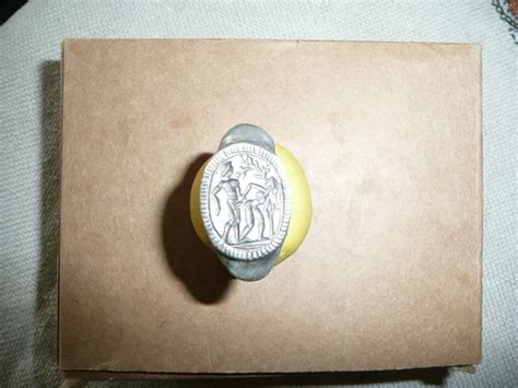 Massive Solid Silver Roman Intaglio Seal Ringerotic Sex Scene Wearable Replica £169 99