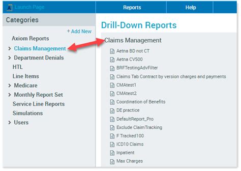 Organizing Drill Down Reports