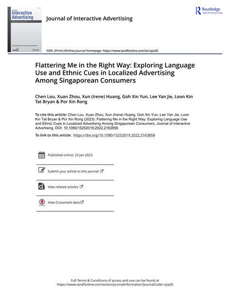Pdf Flattering Me In The Right Way Exploring Language Use And Ethnic Cues In Localized