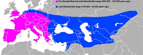 Neanderthal Range Map Filerange Of Homo Neanderthalensispng