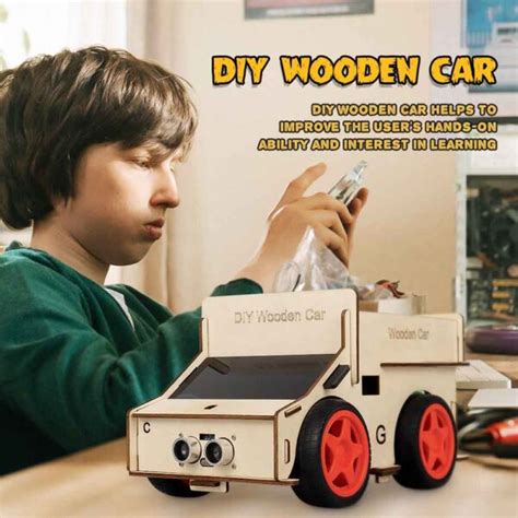 4wd Obstacle Avoiding Wooden Smart Robot Car Kit With Programming Code