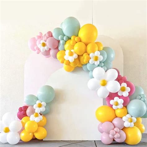 Diy Daisy Balloon Garland Kit Retro Hippie Boho Macaron Pastel Balloons