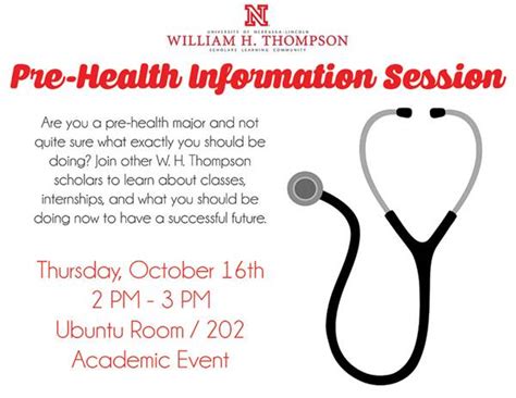 Pre Health Information Session Announce University Of Nebraska Lincoln