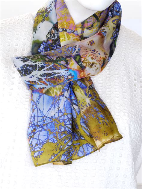Silk Habotai Scarf Cloudehill Colours Ha 160cmx25cm Bluyonda Silk
