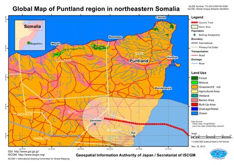 Global Map Of Puntland Region In Northeastern Somalia Land Use As Of