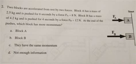 solved 2 two blocks are accelerated from rest by two