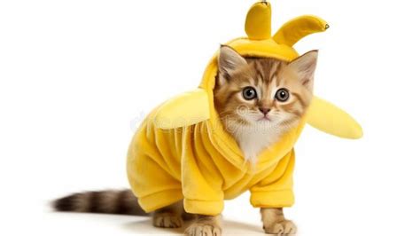 Cute Kitten In A Banana Costume Banana Styled Kitten Adorable Fruit