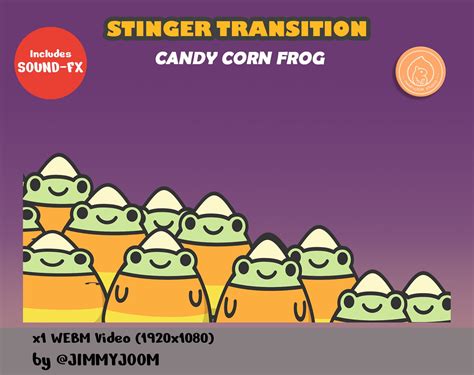 Halloween Candy Corn Frog Stinger Transition Animated Kawaii
