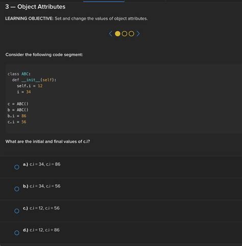 Solved 3 Object Attributes Learning Objective Set And