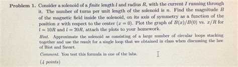 solved problem 1 consider a solenoid of a finite length 1