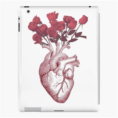 Coque Et Skin Adh Sive Ipad Coeur Anatomique Avec Des Fleurs Par Mvsoileau Redbubble