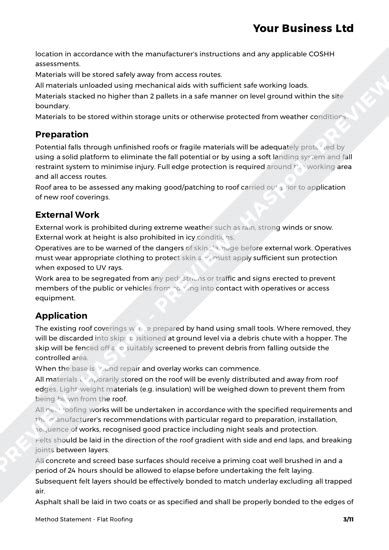Flat Roofing Method Statement Template Haspod