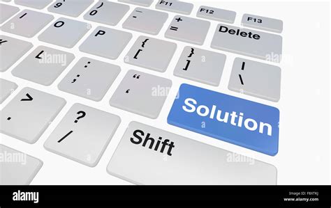 Keyboard With Blue Solution Key Concept For Problem Solving With Computers Stock Photo Alamy
