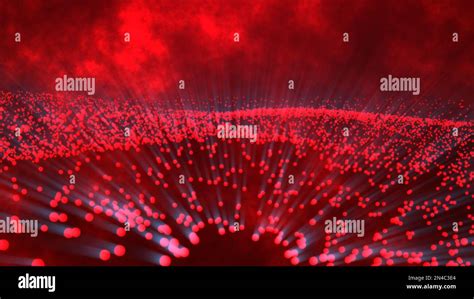 Red Bokeh Particle Isolated On Red Background Particle With Depth Of