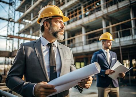 Developer Inspecting A Construction Site For Project Progress Premium