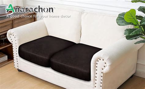 Anarachon Leather Look Couch Cushion Covers Sofa Seat
