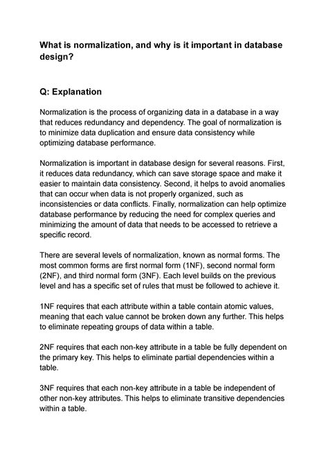 What Is Normalization And Why Is It Important In Database Design What Is Normalization And