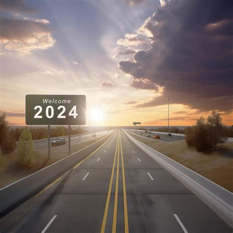 Premium Photo Ai Generated Illustration Highway Road Sign Welcome 2024