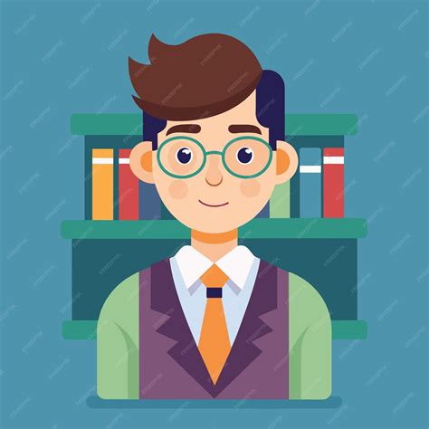 Flat Style Librarian Vector Illustration Creative Character Design Premium Ai Generated Vector