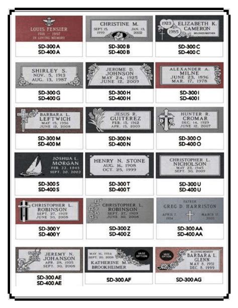 Headstone Selection Sunset Gardens Of Memory