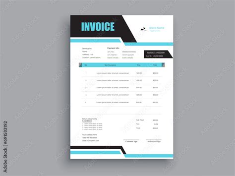 Clean Invoice Template Vector Design Invoice Design Business Invoice