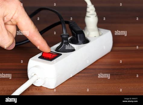 Saving Switch On The Socket Stock Photo Alamy