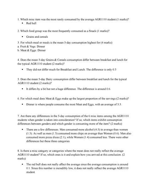 Numeracy Assignment 2 Questions Which Misc Item Was The Most Rarely Consumed By The Average