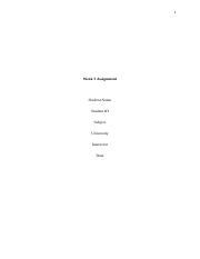Week Assignment Docx Week Assignment Babe Name Babe ID Subject University