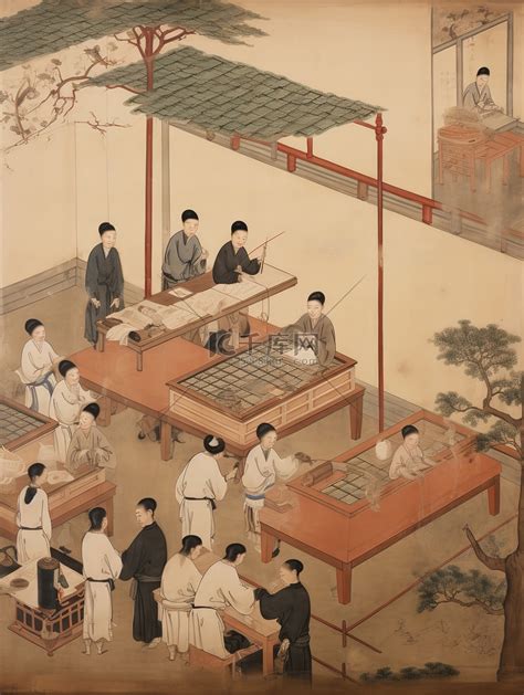 古代私立学校的鸟瞰图3插画图片 千库网