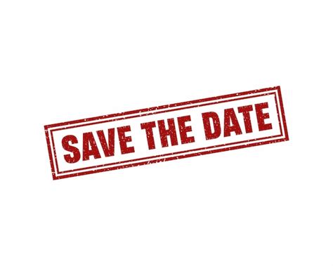 Premium Vector Save The Date Red Square Grunge Stamp Vector Illustration