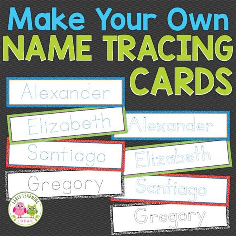 Editable Name Tracing Cards Name Writing Practice Name Tracing