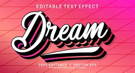 Dream Vector Text Effect With Modern Style Design Stock Vector