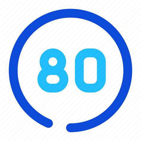 Number Circle Eighty Icon Download On Iconfinder
