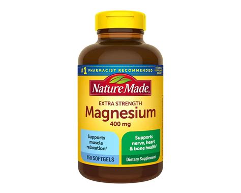 Extra Strength Magnesium Nature Made 400mg 150ct Alta Potencia Pronapresa