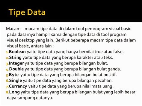 Penggunaan Variable Dan Tipe Data
