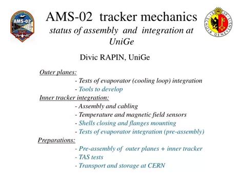 Ppt Integration Of Cooling Systems For Tracker Assembly At Cern