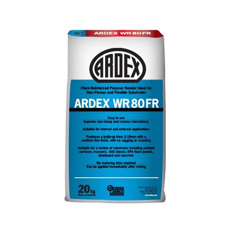 Ardex Wr80 Fr Polymer Modified Render 20kg Bldcare Pty Ltd