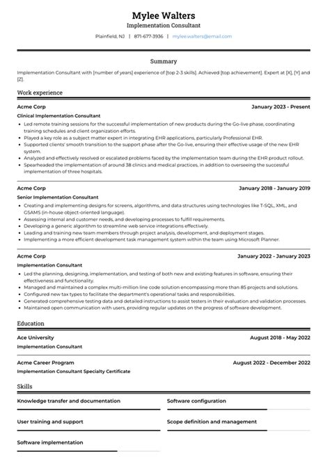 Best Implementation Consultant Resume Examples That Land Jobs