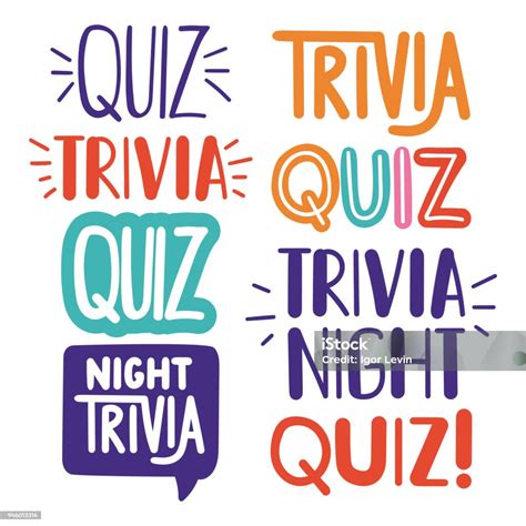 Quiz And Trivia Flat Vector Illustrations On White Background Stock