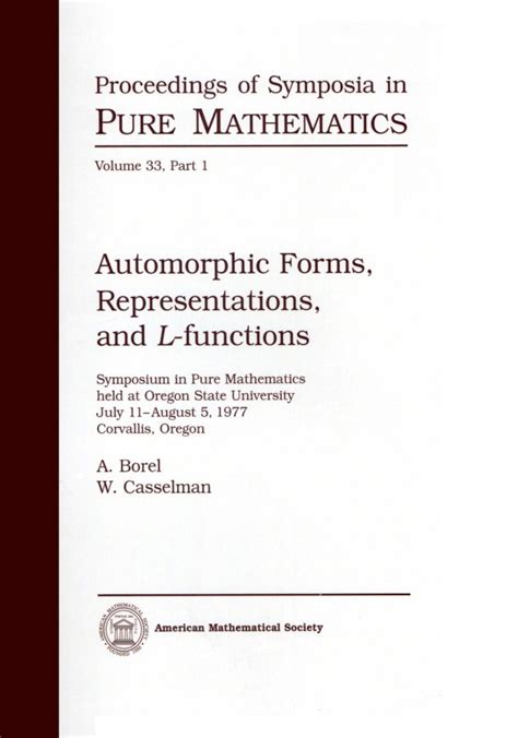 Pdf Automorphic Forms Representations And L Functionsfunctions Of