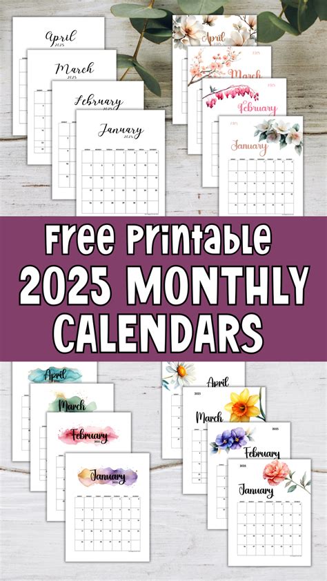 Free Printable 2025 Calendar Templates All 12 Months Artofit