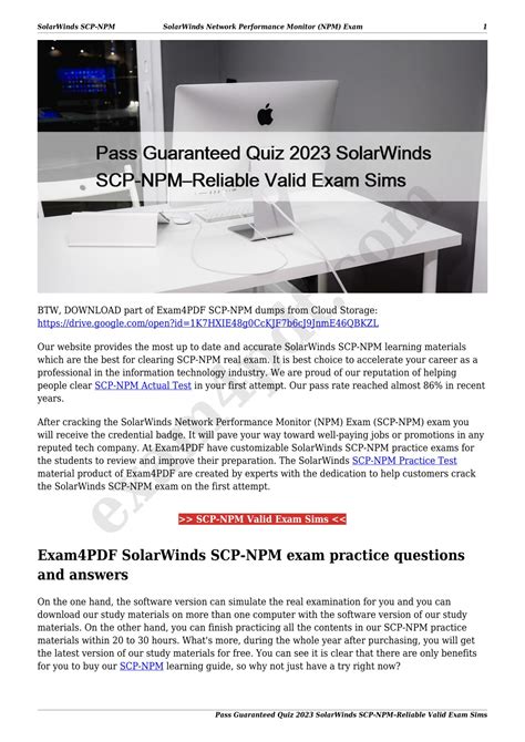 Ppt Pass Guaranteed Quiz 2023 Solarwinds Scp Npm Reliable Valid Exam Sims Powerpoint