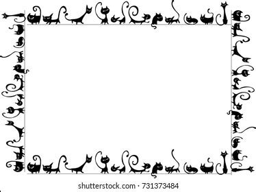 Cat Border Vector Stock Vector Royalty Free 1097475242 Shutterstock