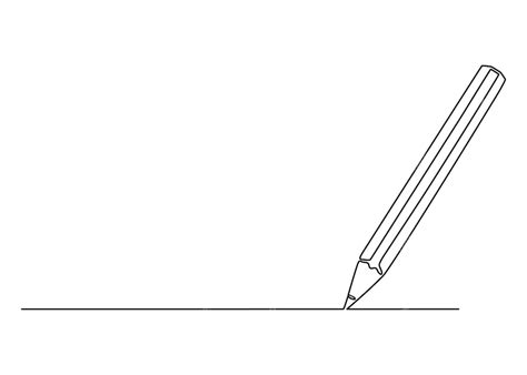 Lápiz Escribir Un Dibujo De Línea Continua Escribir Trazo Delgado