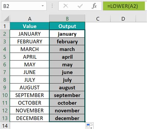 Lower Excel Function Formula Examples How To Use